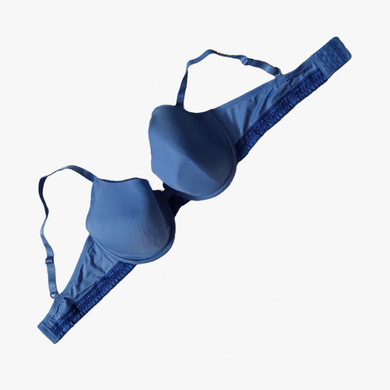Blue Soft Touch Padded Wired Bra with Adjustable Elastic - selaie.com ...
